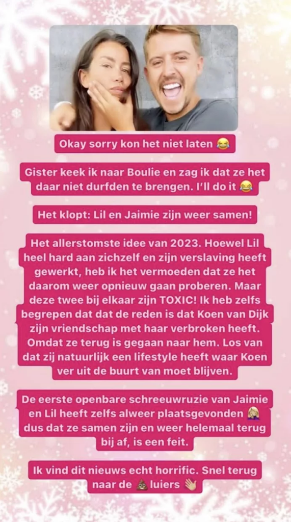 Lil Kleine en Jaimie Vaes wonen weer samen en hebben nu alweer ruzie
